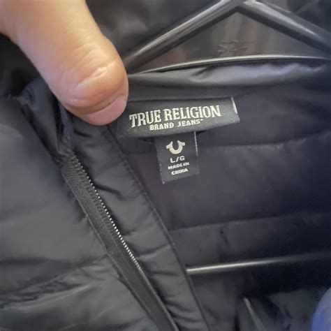 True Religion Black Puffer Jacket Size Depop