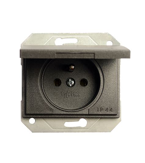 Grounded Socket With Cover Anthracite Store Marex