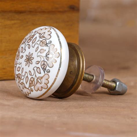 Pink Golden Floral Cabinet Knobs For Drawer