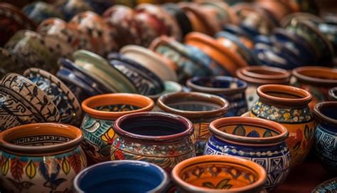 Décoration de bol de poterie souvenir produit d artisanat multicolore