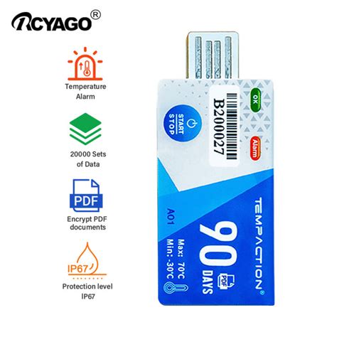 RCYAGO Disposable USB Temperature Logger Report Bluetooth Reading Data Generate PDF Report For
