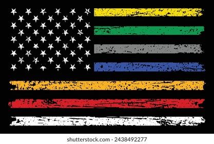 First Responders Flag Design Templated Stock Vector Royalty Free