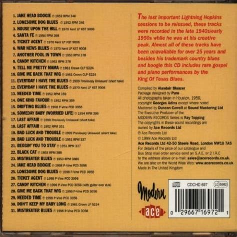 Comprehensive Lightnin Hopkins Discography Steve Hoffman Music Forums