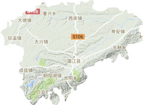蒲江县高清地形地图