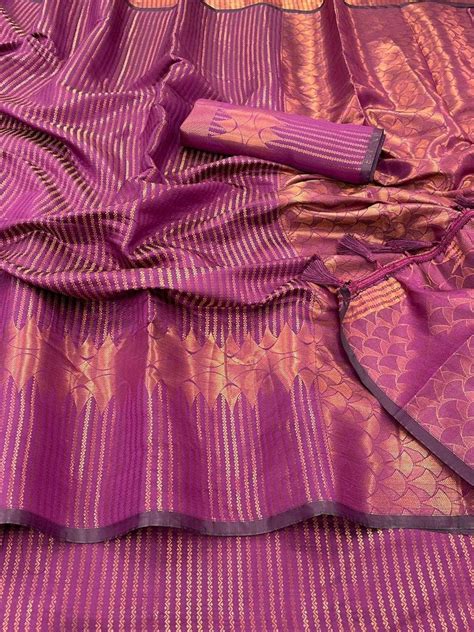 Weaving Copper Silk Saree 63 M With Blouse Piece At Rs 1099 In Surat