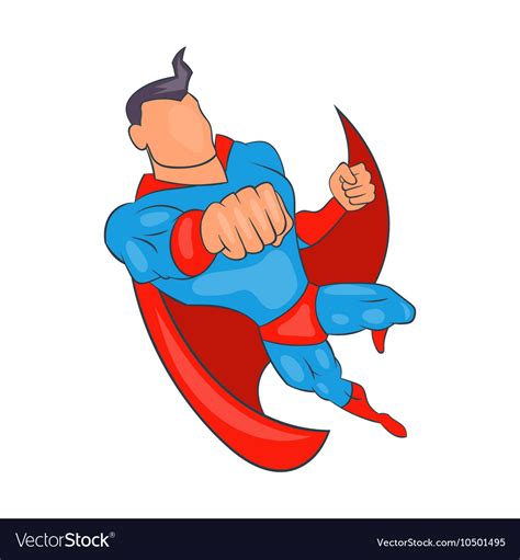 Flying Superhero Cartoon Style Royalty Free Vector Image