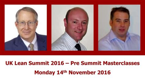 Uk Lean Summit 2016 Pre Summit Masterclasses Monday 14th November