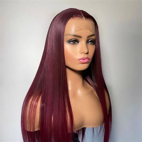Burgundy Lace Front Wig For Woman