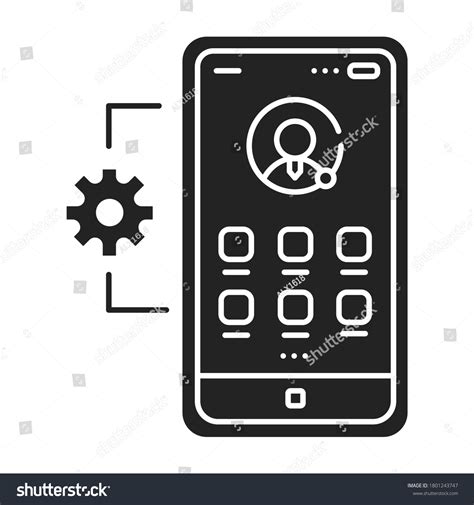 Mobile Application Management Black Glyph Icon Stock Vector Royalty Free 1801243747 Shutterstock