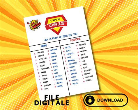 Printable Superhero Birthday Party Game Whats Your Superhero Name
