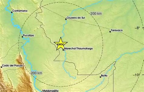 Terremoto De Magnitude 50 é Registrado Em Marechal Thaumaturgo No