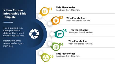 5 Item Circular Infographic Slide Template For Powerpoint