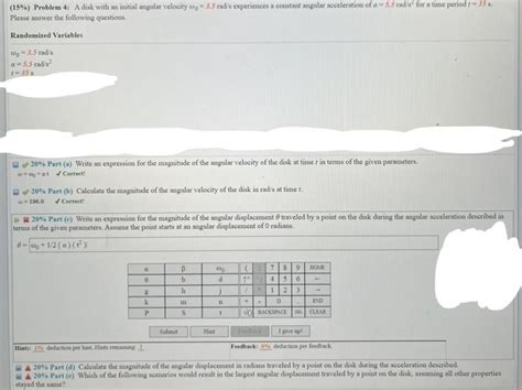 Solved 156 Problem 4 A A Divk With An Initial Angular