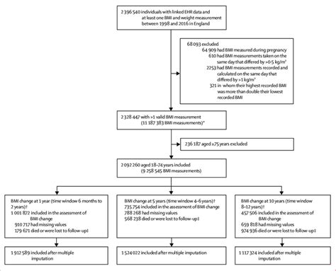 Flow Chart Showing The Number Of Individuals And Bmi Measurements Download Scientific Diagram