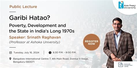 Garibi Hatao Poverty Development And The State In Indias Long 1970s Azim Premji University