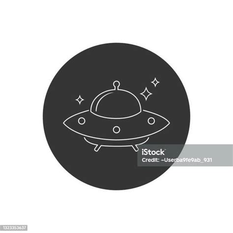 Ufo 플라잉 접시 라인 아이콘 벡터 일러스트레이션 과학에 대한 스톡 벡터 아트 및 기타 이미지 과학 교통수단 그릇