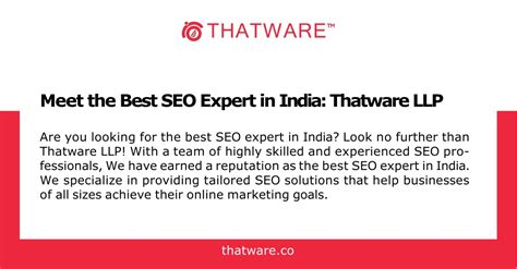 Ppt Meet The Best Seo Expert In India Thatware Llp Powerpoint