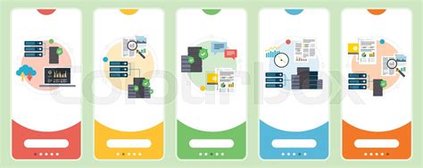 Cloud Computing Data Mining And Data Center Icons Stock Vector Colourbox