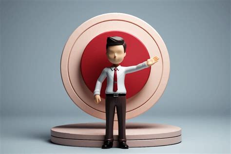 Homem de negócios 3d apontando para objeto invisível isolado contém