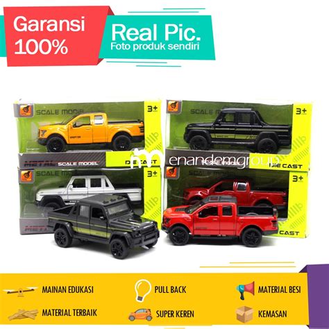 Jual Diecast Mainan Mobil Miniatur Jeep Truk Bak Terbuka Double Cabin
