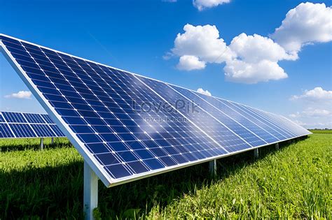푸른 하늘 아래 태양 전지 패널 사진 무료 다운로드 Lovepik
