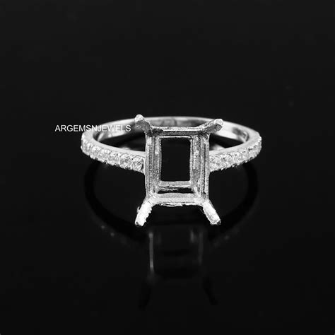 Sterling Silver Semi Mount Ring Prong Setting 7x9mm Oval Stone Ready
