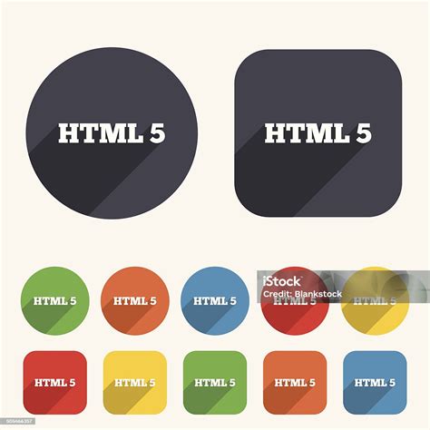 Html5 Sign Icon New Markup Language Symbol Stock Illustration Download Image Now Backgrounds