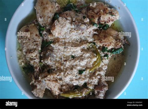 Homemade Chicken Qorma Or White Qorma Dish Traditional Dish For