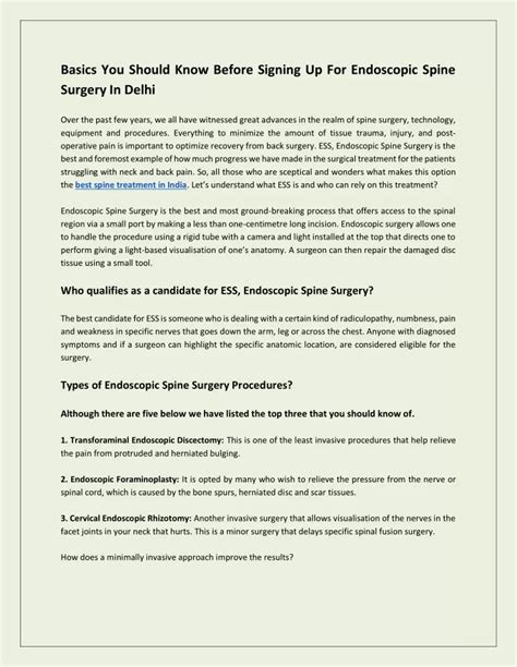 Ppt Basics You Should Know Before Signing Up For Endoscopic Spine