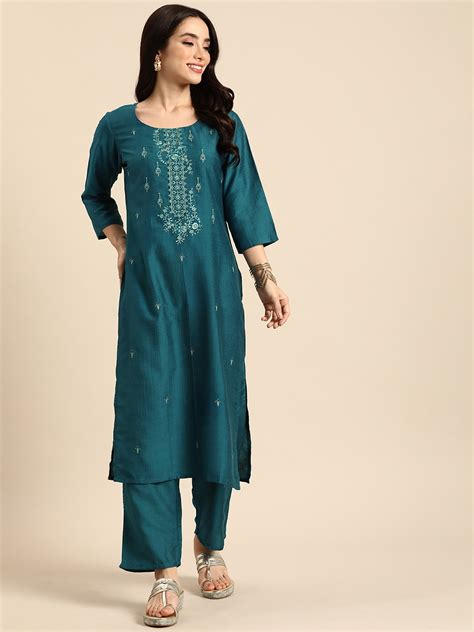 Anouk Women Ethnic Motifs Yoke Design Kurta With Trousers Price History