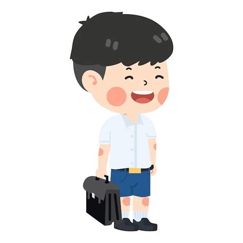 Étudiant Mignon Garçon Tenant Léducation De Sac Vecteur Premium