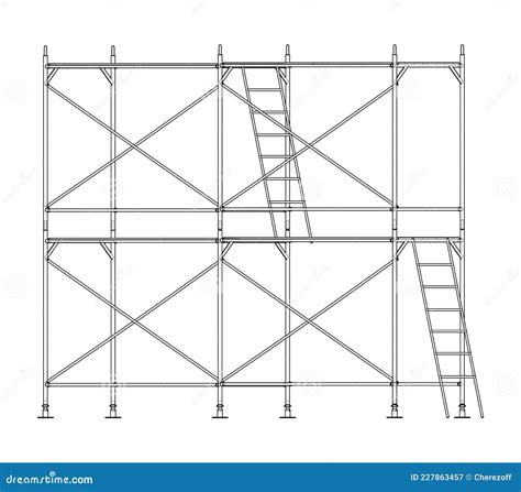 Prefabricated Scaffolding Orthography Vector 227863457