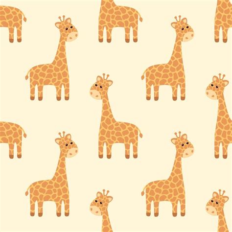 Premium Vector Cartoon Giraffe Pattern