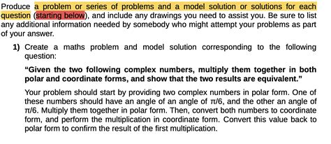Solved 1 Produce A Problem Or Series Of Problems And A Model Chegg Com