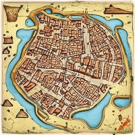 Medieval Town Map On Craiyon