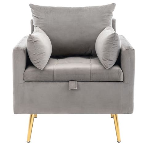 Modfu Sessel Moderner Samt Sessel Freizeitstuhl Sessel Mit Kissen