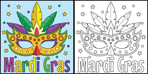Ilustración de página para colorear de máscara de bufón de mardi gras 19943259 Vector en Vecteezy