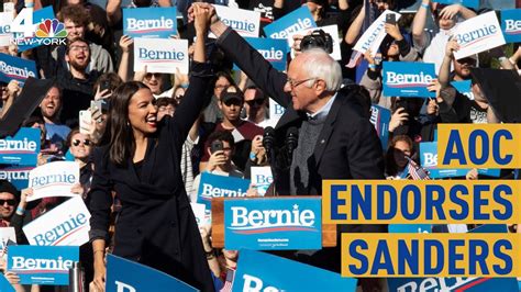 Aoc Endorses Bernie Sanders For President At New York City Rally Youtube