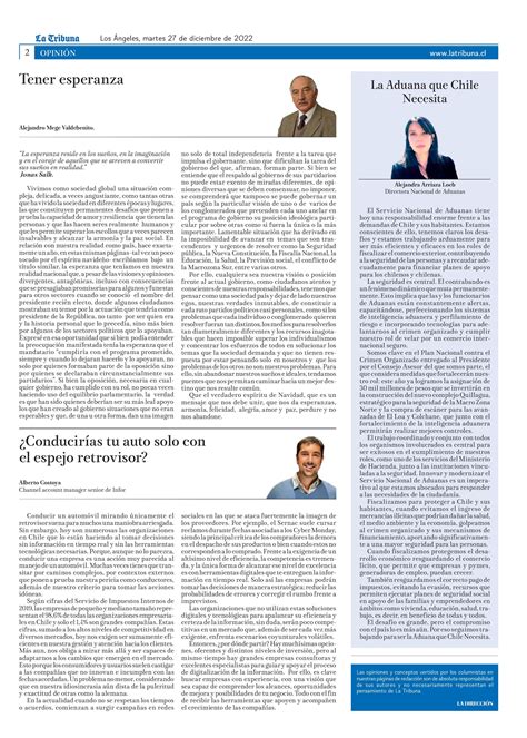 Diario La Tribuna La Aduana Que Chile Necesita