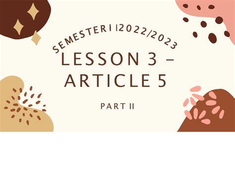 Lesson 3 Article 5 Part Ii L E S S O N 3 A R T I C L E 5 P A R T Ii I 3 W H E R
