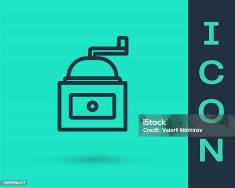 녹색 배경에 고립 된 블랙 라인 수동 커피 분쇄기 아이콘 벡터 검은색에 대한 스톡 벡터 아트 및 기타 이미지 검은색 고풍스런 골동품 Istock