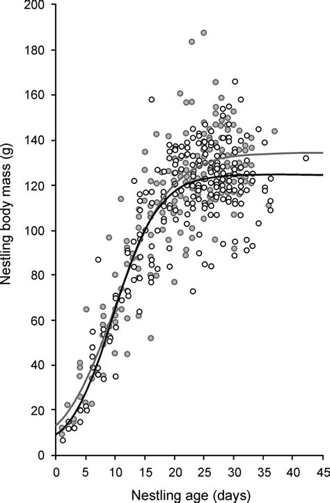 Logistic Growth Curve For Body Mass Of Male N Individuals And Download Scientific