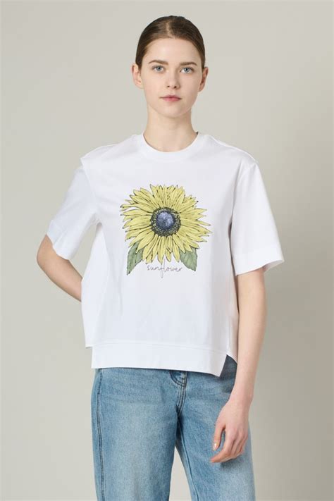 24su 해바라기 원포인트 티셔츠 Off White A4m3x40112allandsundry