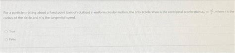 Solved For A Particle Orbiting About A Fixed Point Axis Of Chegg