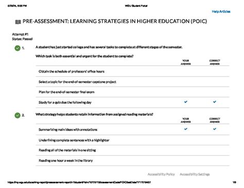 WGU Learning Strategies In Higher Education Pre Assessment Studocu