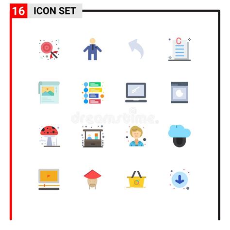 16 User Interface Flat Color Pack Of Modern Signs And Symbols Of Timeline Advertisement