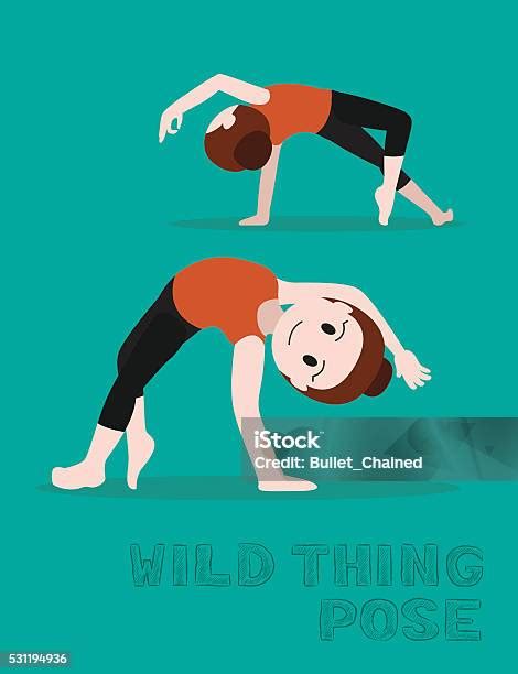 Yoga Wild Thing Pose Cartoon Vector Illustration Stock Illustration