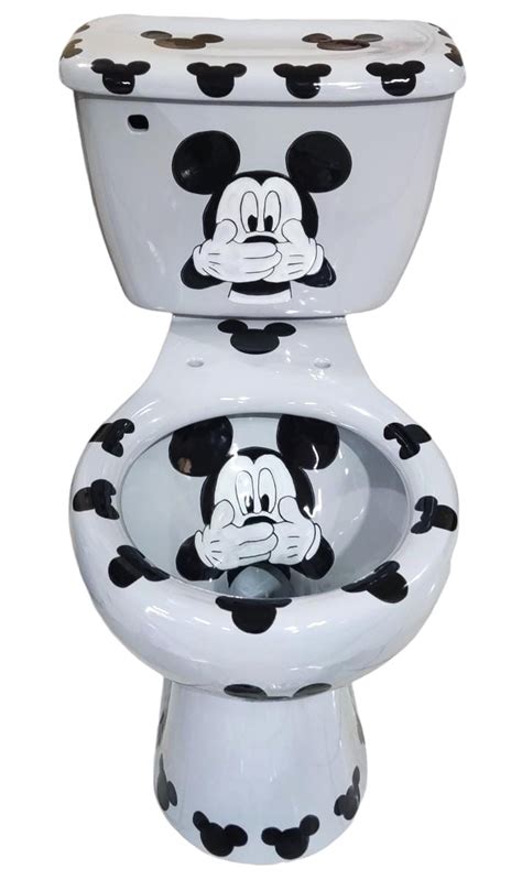 Round Mexican Talavera Toilet Mickey Mouse Casa Castillo