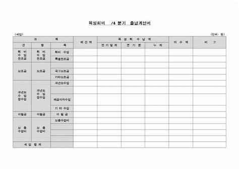 교육행정 육성회비출납계산서1 지식월드