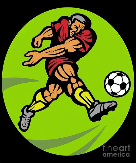 Soccer Player Kicking Ball Painting By Hall Nick Fine Art America